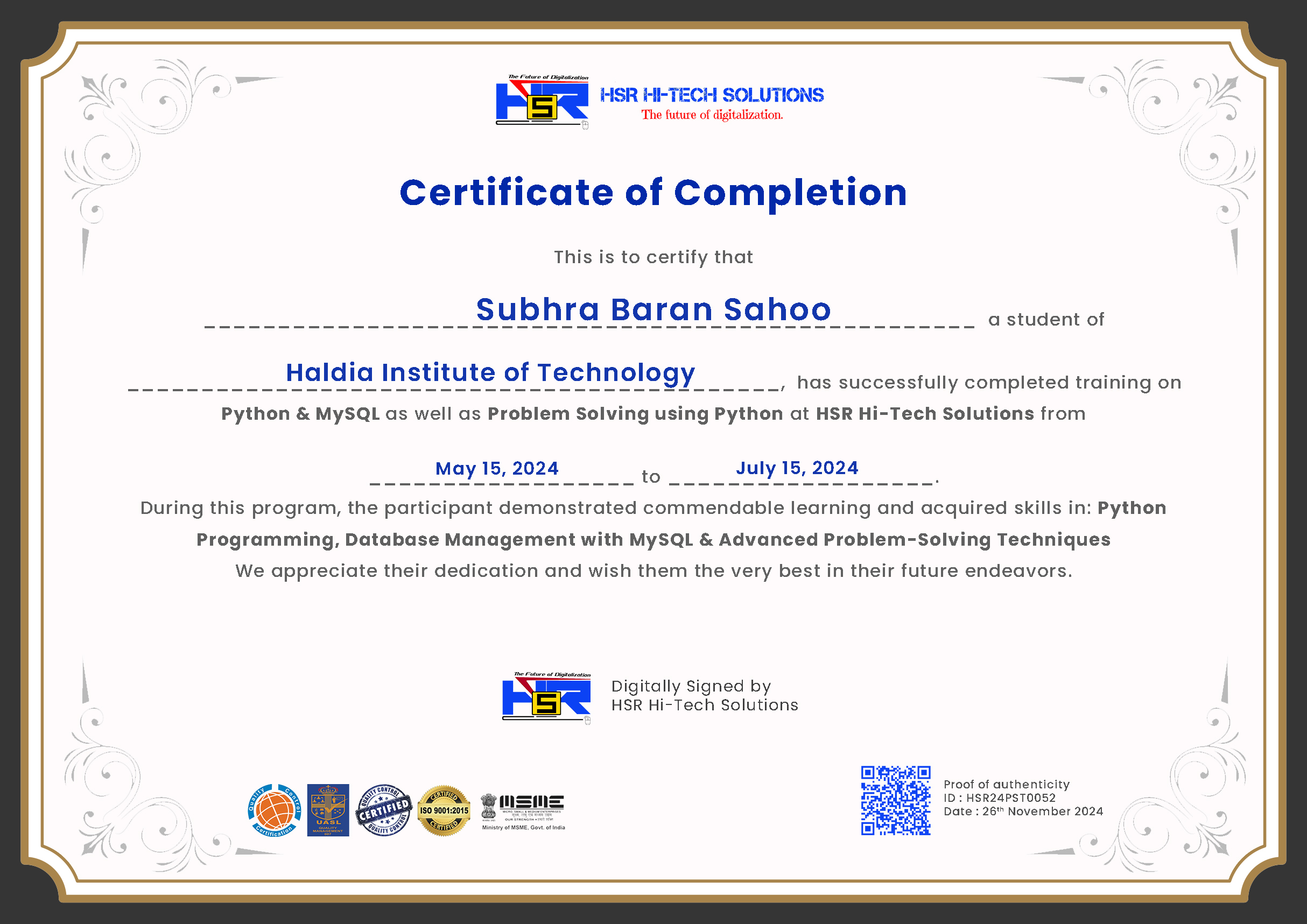 Subhra Baran Sahoo - "Enthusiastic beginner web developer passionate about crafting engaging ...